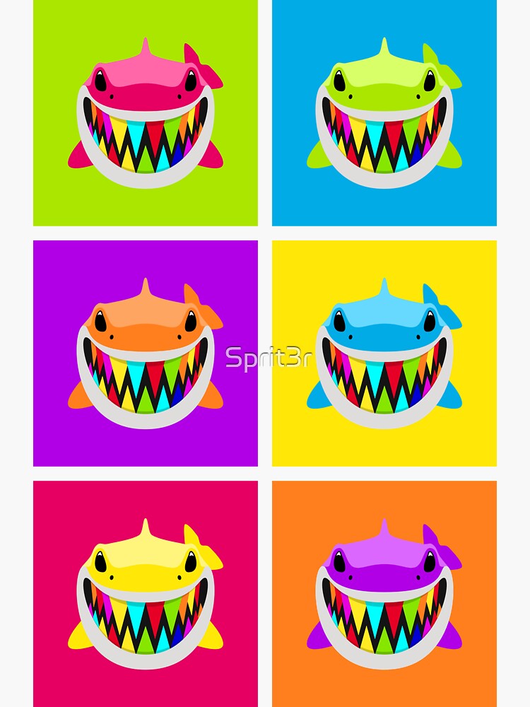 "Rainbow Sharks tiles" Sticker for Sale by Sprit3r | Redbubble