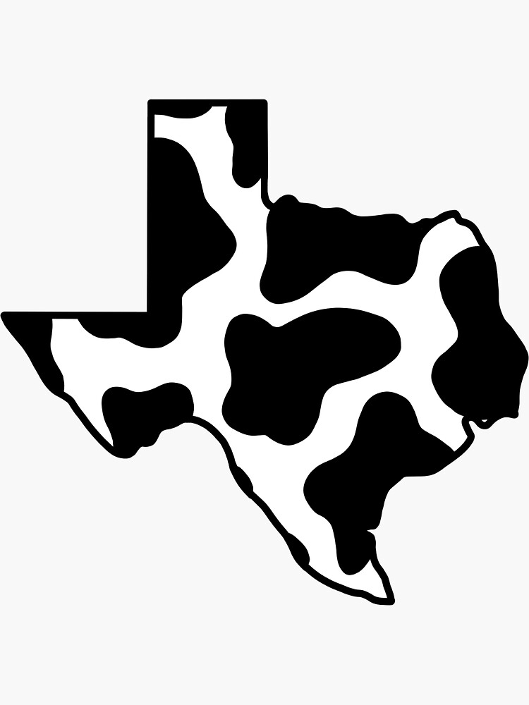 "State Cow Print- Texas" Sticker by megand2701 | Redbubble
