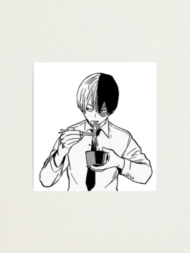 "Todoroki Eating Manga Cap" Photographic Print by joojlia | Redbubble