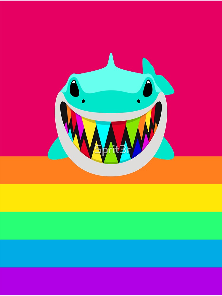 "Rainbow Shark on Rainbow" Sticker for Sale by Sprit3r | Redbubble