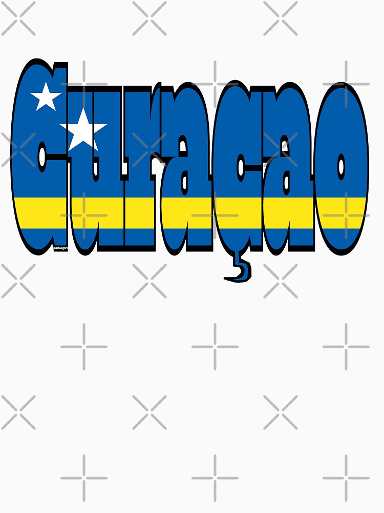 "Curacao Font with Curacaoan Flag" T-shirt by Havocgirl | Redbubble