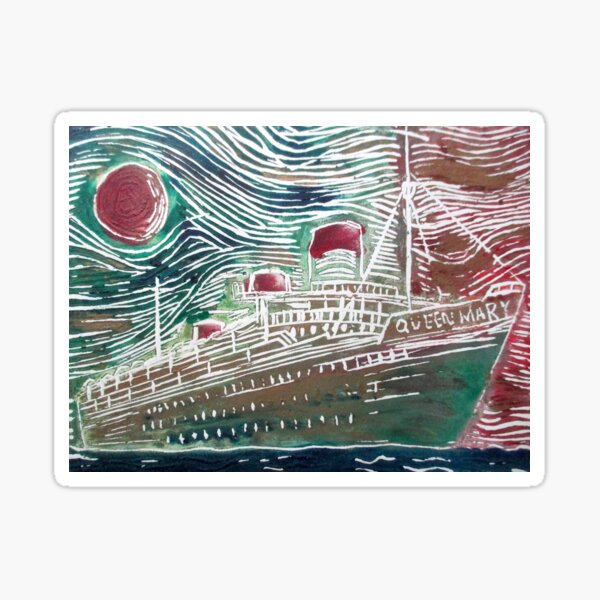"Colourful RMS Queen Mary " Sticker for Sale by A-Morrell-Art | Redbubble