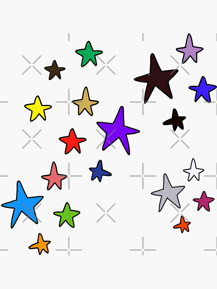 "Multi colored star sticker pack" Sticker for Sale by nyadeshay | Redbubble
