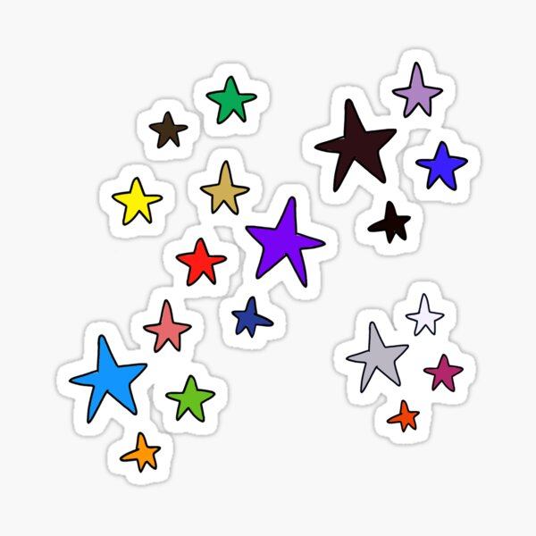 "Multi colored star sticker pack" Sticker for Sale by nyadeshay | Redbubble