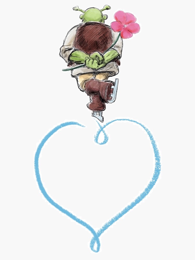 "Shrek Heart Figure Skating" Sticker by HouseStark | Redbubble