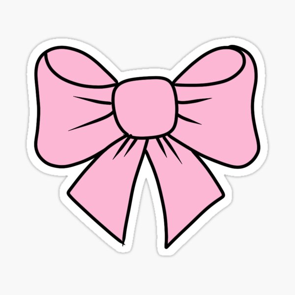 "Pink bow" Sticker for Sale by abbyzart | Redbubble