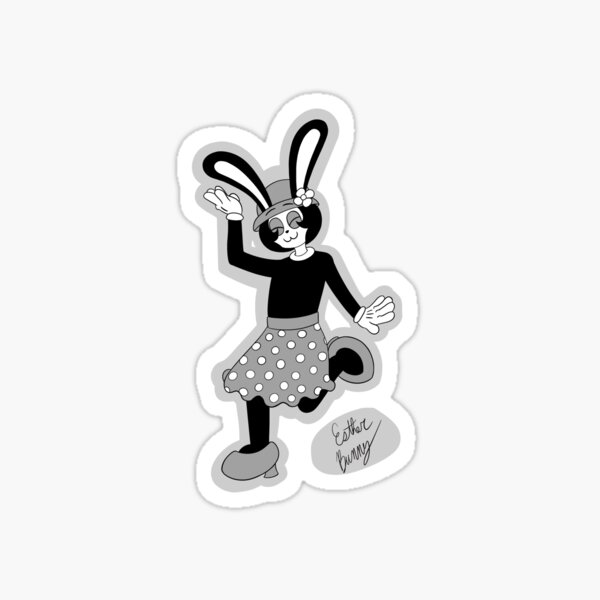 "Esther Bunny BW" Sticker by HouseStark | Redbubble