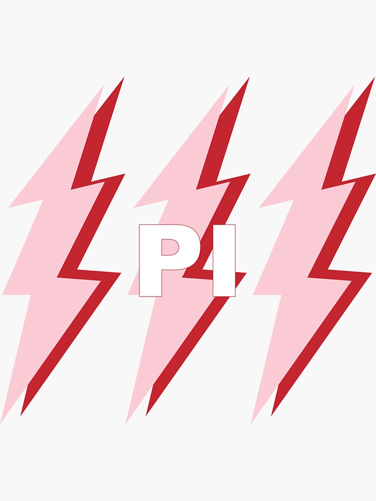 "pi pink lightning bolt - sorority set " Sticker by rhunt202 | Redbubble