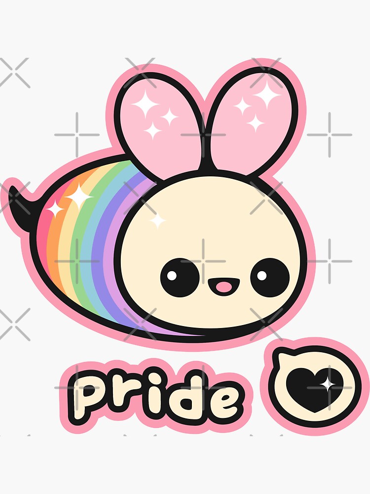 "Cute Rainbow Pride Bee" Sticker by sugarhai | Redbubble