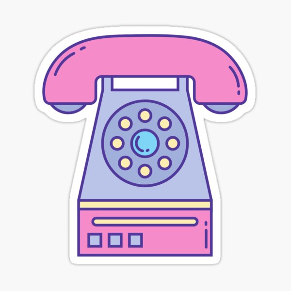 "Pink phone " Sticker by Shamssy | Redbubble