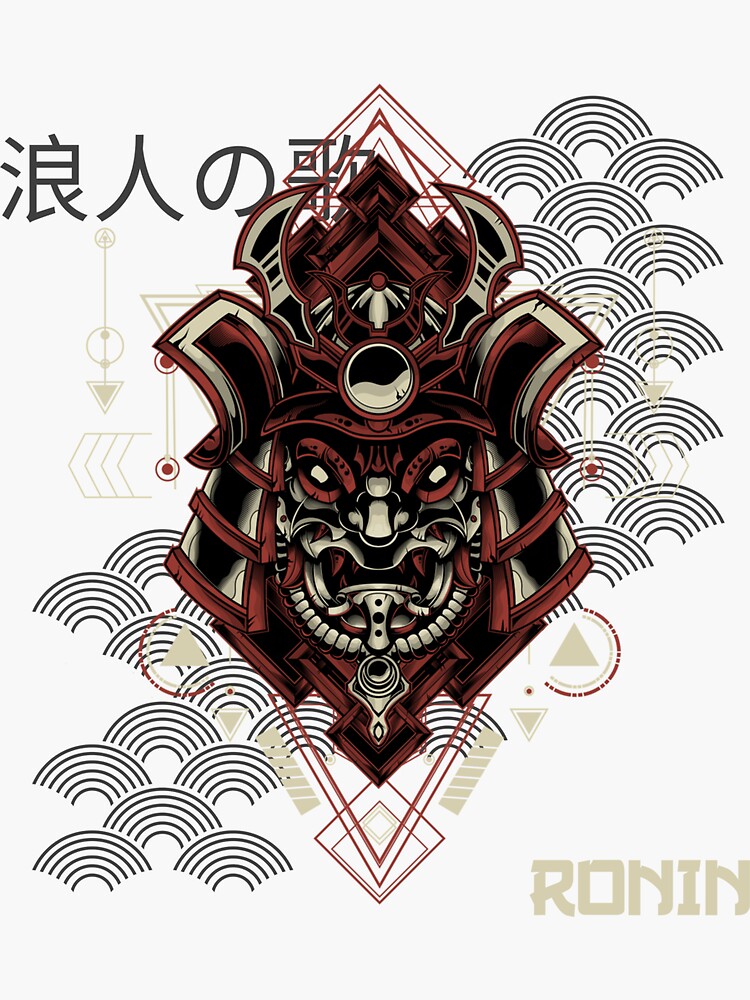 "Japanese Traditional Mask Ronin" Sticker by cido39 | Redbubble