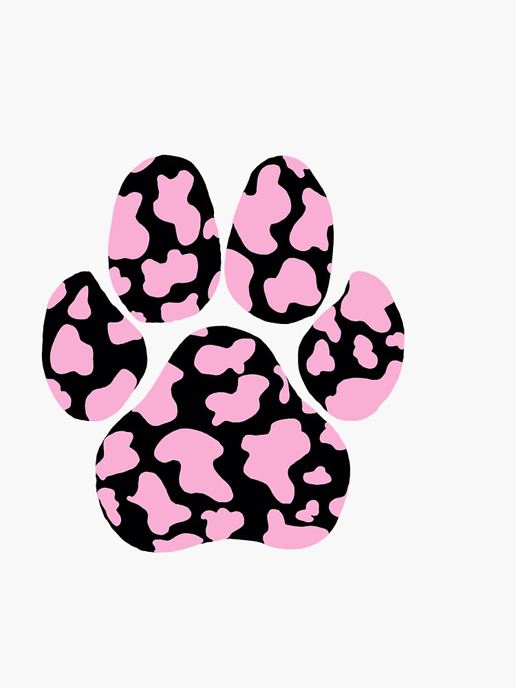 "cow print dog paw sticker" Sticker for Sale by joysketch | Redbubble
