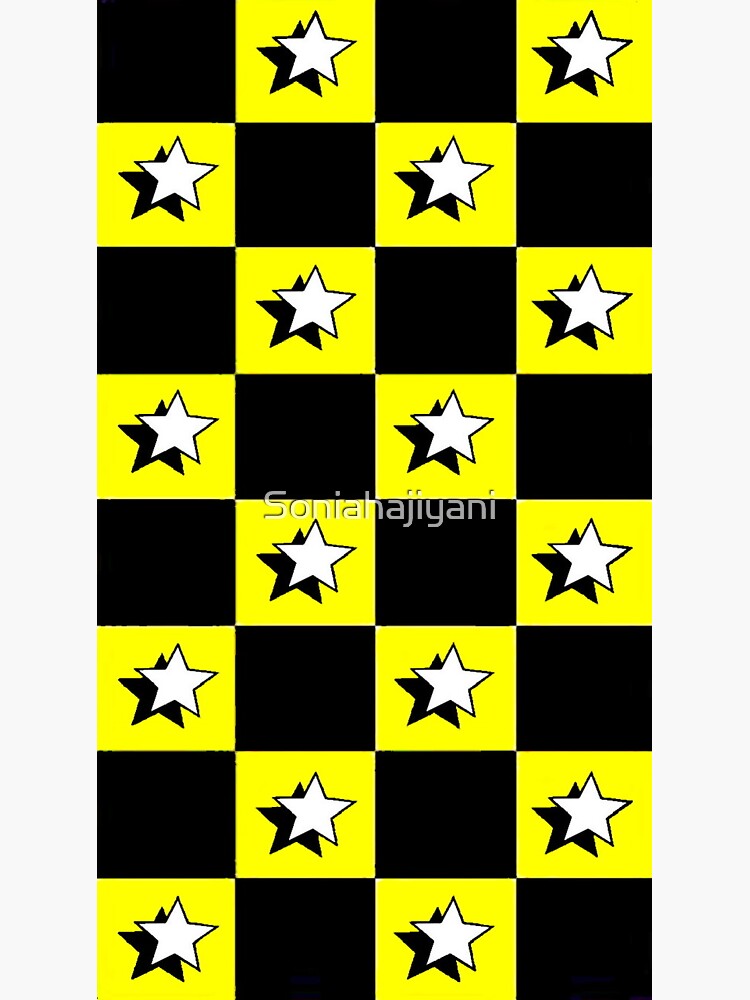 "Black and yellow vsco star checkers" Sticker for Sale by Soniahajiyani ...
