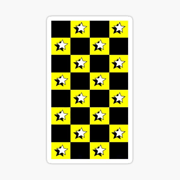 "Black and yellow vsco star checkers" Sticker for Sale by Soniahajiyani ...