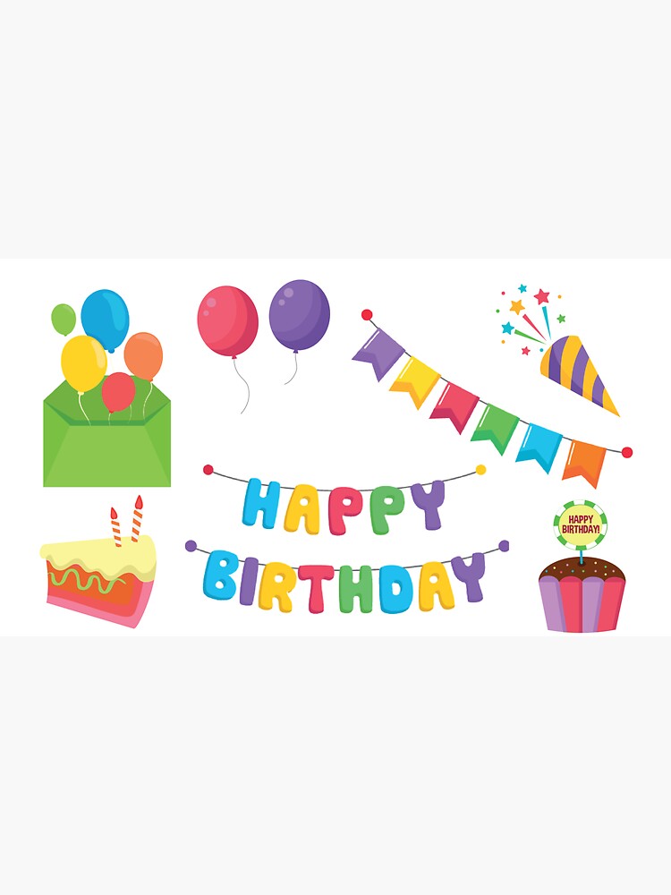 "birthday party pack" Sticker for Sale by mikayladesigns | Redbubble