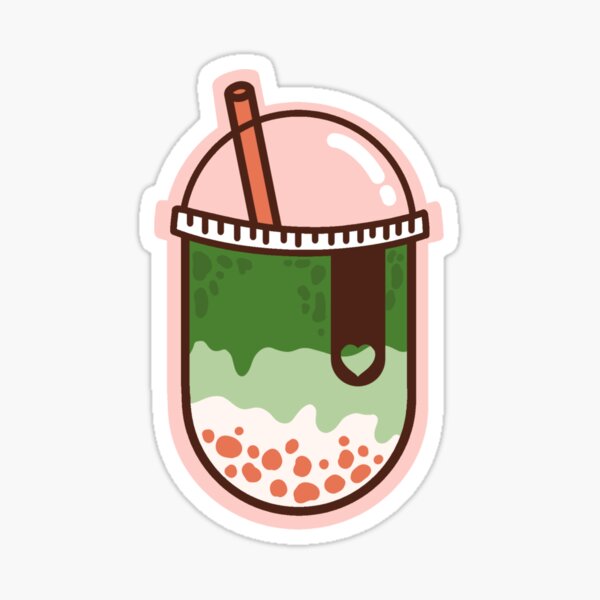 "Strawberry Matcha Milk Tea" Sticker for Sale by imthinzar | Redbubble