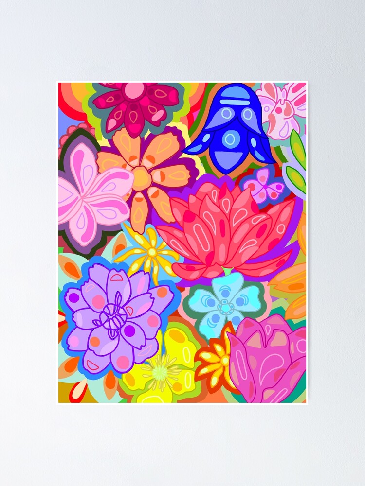 "Vibrant Abstract Flower Collage " Poster for Sale by ArtsyAesthetic1 ...