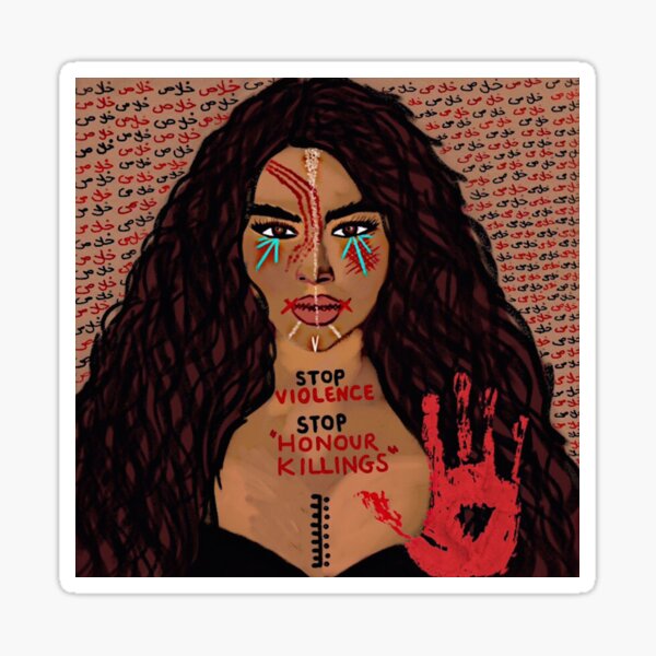 "Stop Violence, Stop Honour Killings " Sticker for Sale by Azadi Paints ...