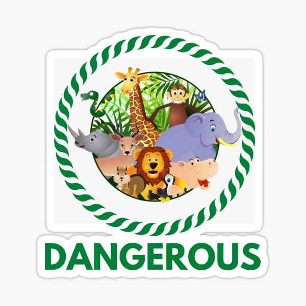 "i love dangerous animals" Sticker for Sale by adeel jutt | Redbubble