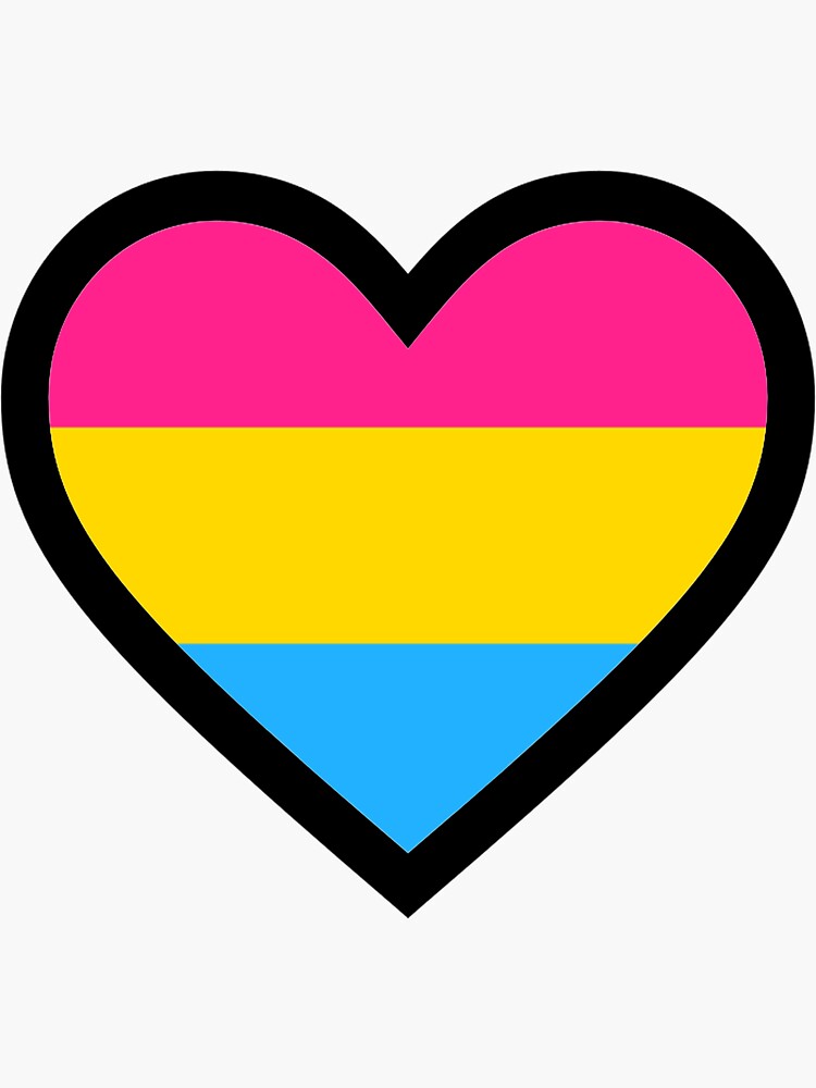 "heart - pansexual" Sticker for Sale by Tallulah-Malibu | Redbubble