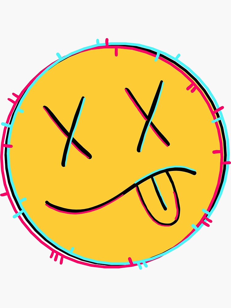 "dead smiley face" Sticker for Sale by catdkim | Redbubble