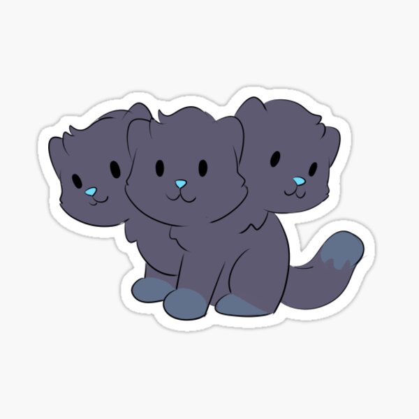"Cerberus Cat Pun" Sticker for Sale by MellowArtStuff | Redbubble