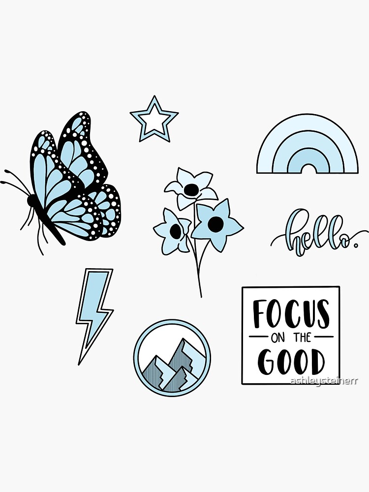 "Blue Aesthetic Sticker Pack" Sticker for Sale by ashleysteinerr ...