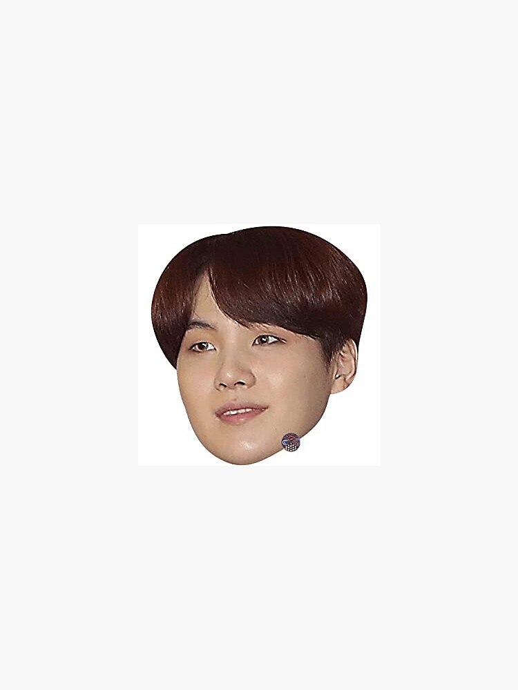 "BTS Suga Face Cut Out" Sticker by braceletsbyqu | Redbubble