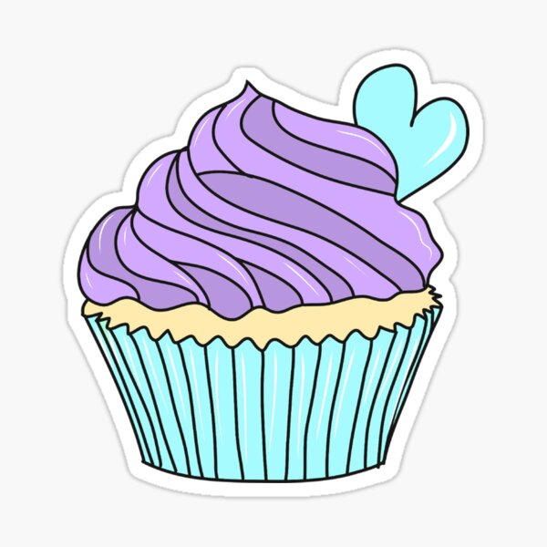 "Purple & Blue Cupcake" Sticker by stickersnazzy | Redbubble