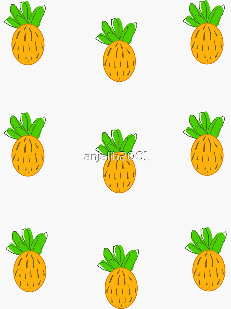 "Pineapple Sticker Pack" Sticker by anjalib2001 | Redbubble