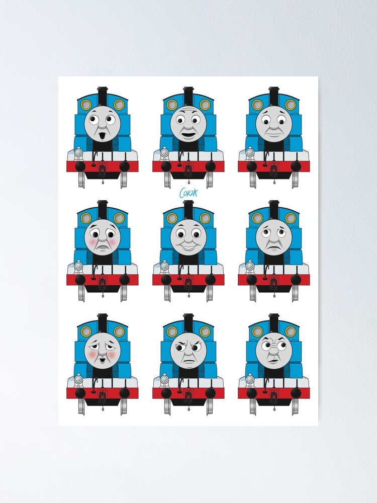 "The Many Faces of Thomas" Poster by corzamoon | Redbubble
