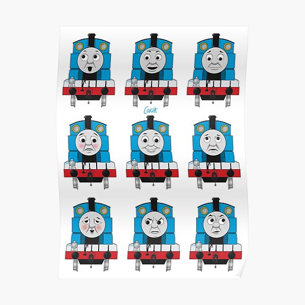 "The Many Faces of Thomas" Poster by corzamoon | Redbubble