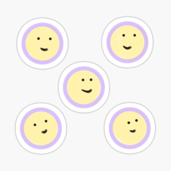 "smiley faces (lavender & yellow)" Sticker for Sale by alice-101 ...