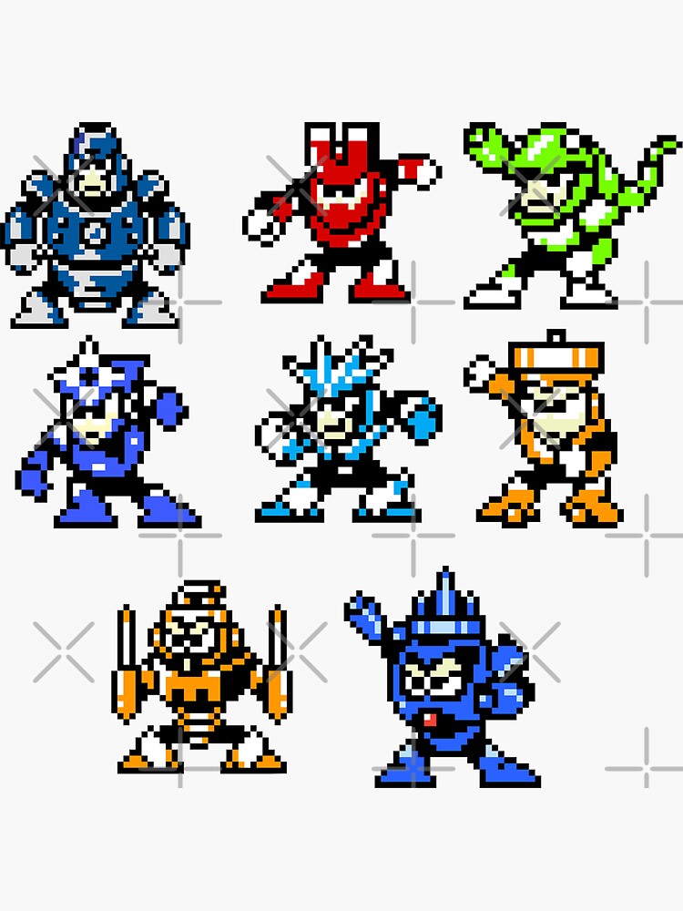 "Mega man 3 robot masters stickers " Sticker for Sale by gitarus ...