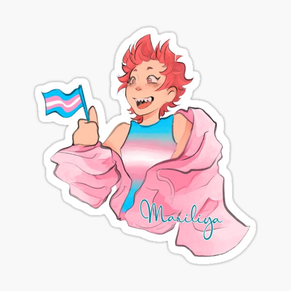 "trans kirishima LGBT flag" Sticker by Mari-Firefly | Redbubble