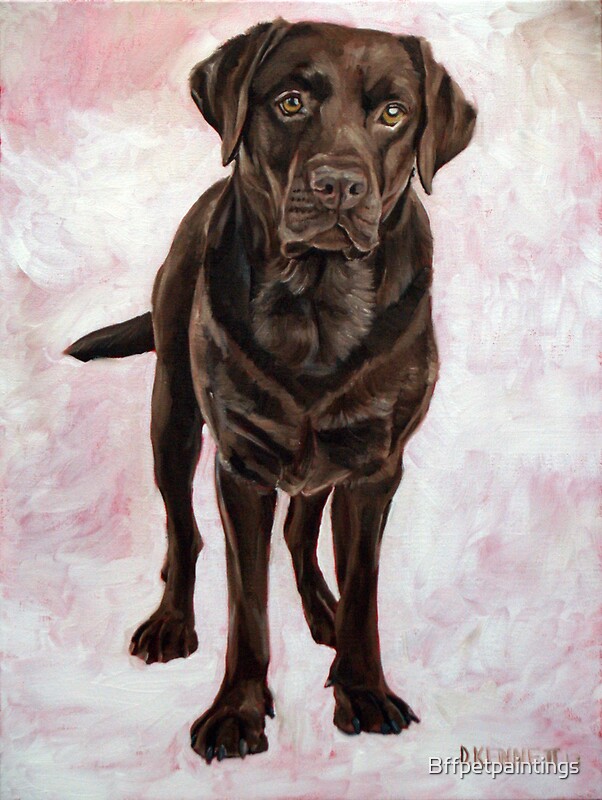 "Chocolate Lab Painting" by Bffpetpaintings | Redbubble