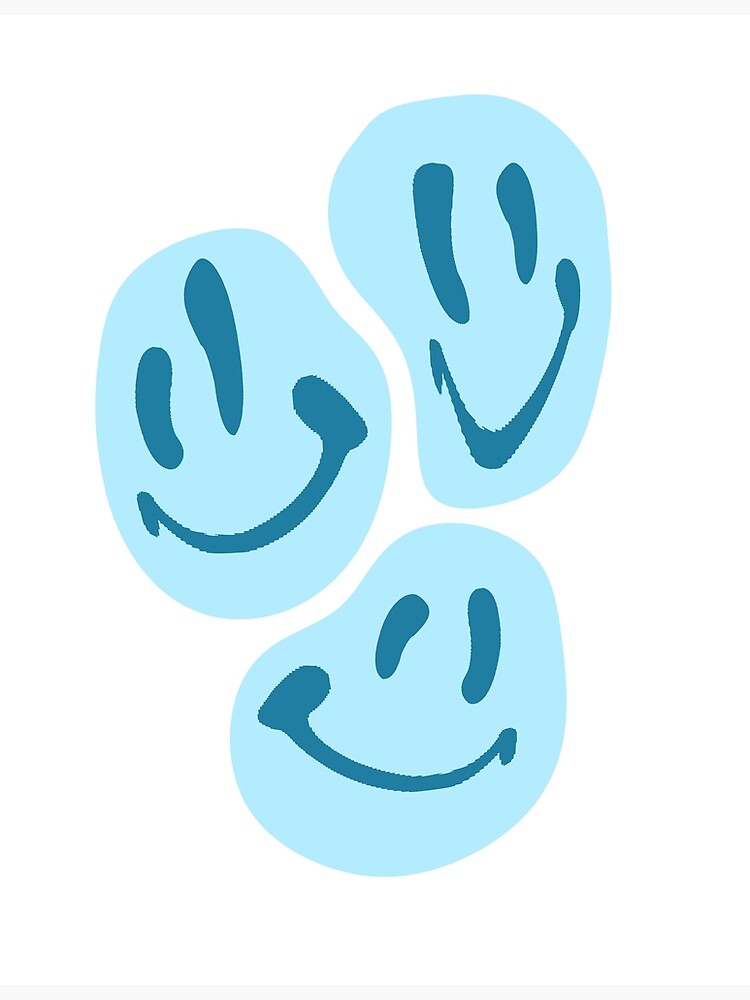"BLUE SMILES " Poster for Sale by stickers by olivia! | Redbubble
