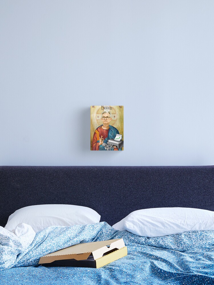 "Jerome Powell Jesus | JPow Jesus | Printer goes Brrr" Canvas Print for ...