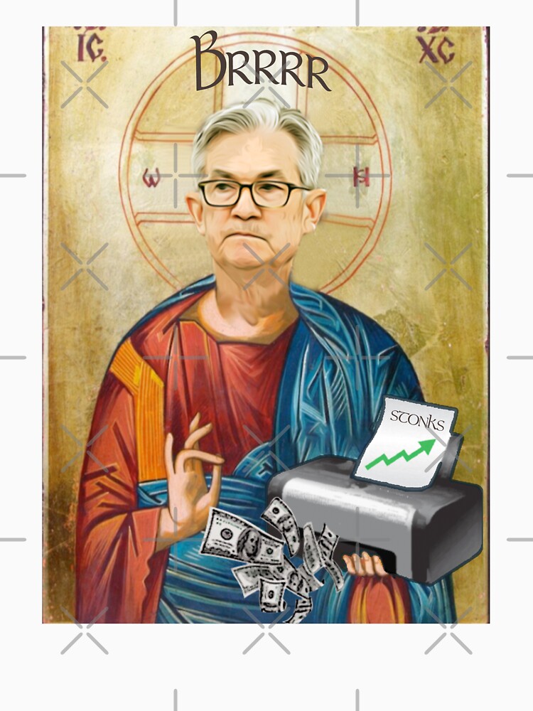 "Jerome Powell Jesus | JPow Jesus | Printer goes Brrr" Essential T ...