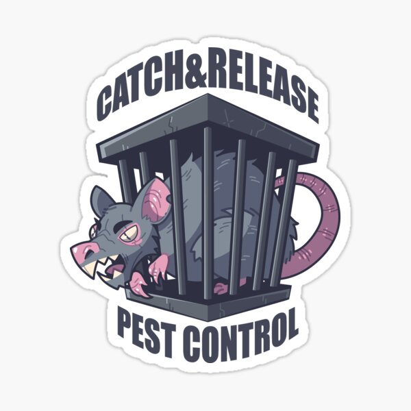 "Catch & Release Pest Control" Sticker for Sale by KrimRath | Redbubble