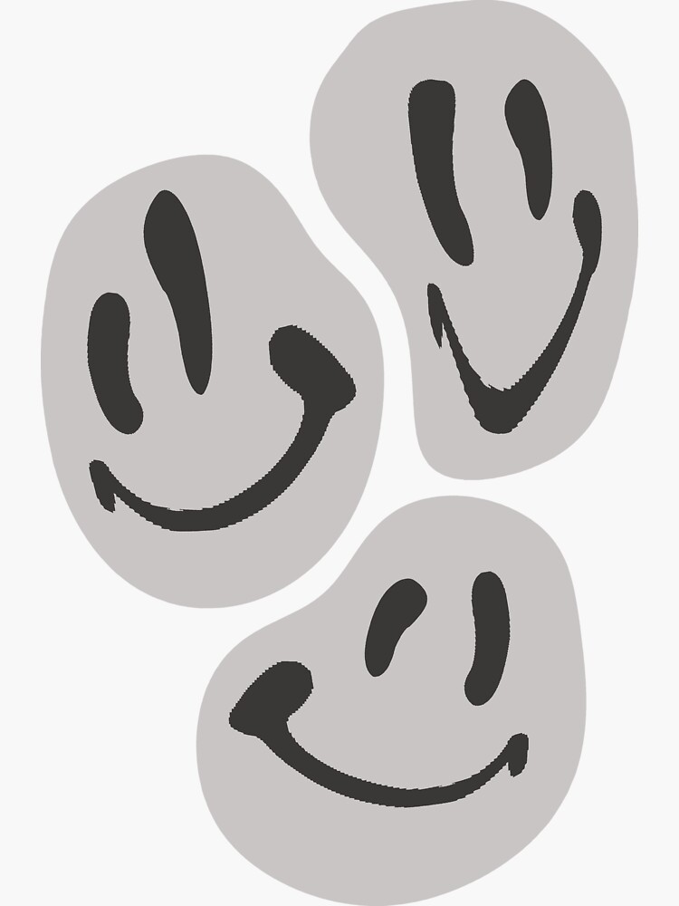 "GREY SMILES " Sticker for Sale by oliviajin1223 | Redbubble
