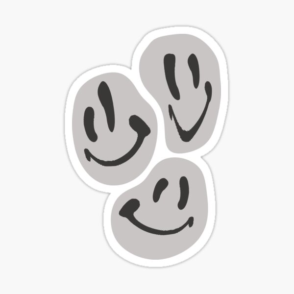 "GREY SMILES " Sticker for Sale by oliviajin1223 | Redbubble