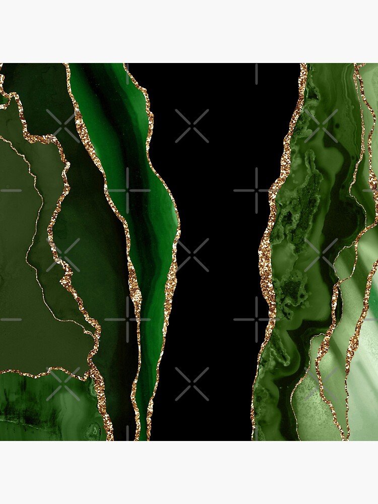 "Abstract Emerald Green & Gold Modern Geode Agate Design" Throw Pillow ...