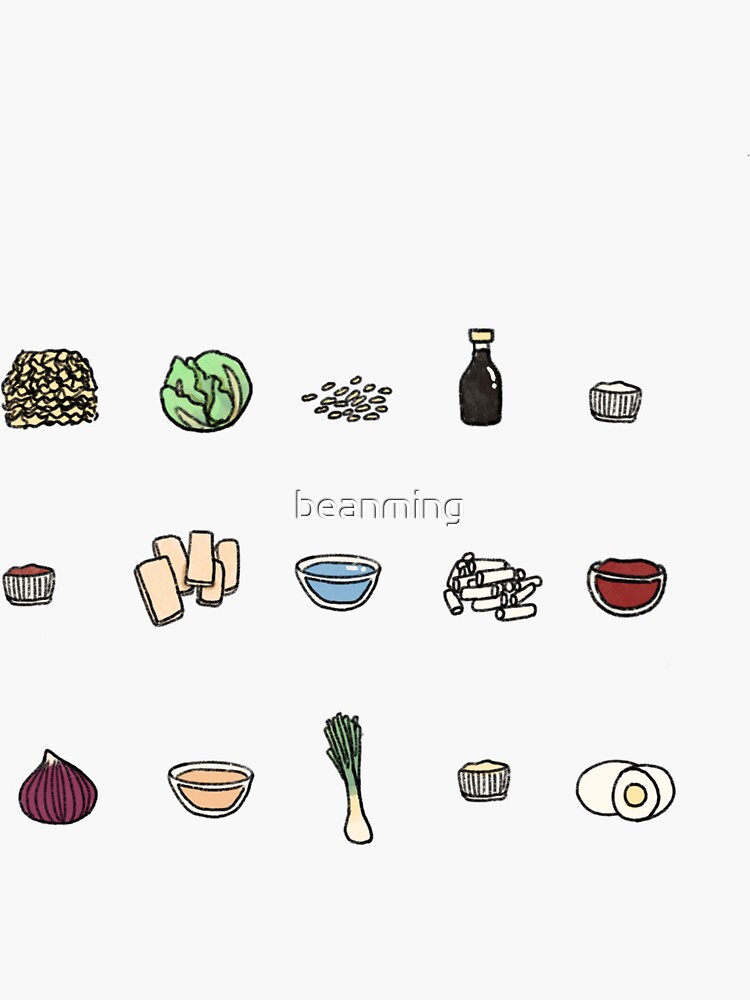 "Food Ingredients Sticker Pack" Sticker for Sale by beanming | Redbubble