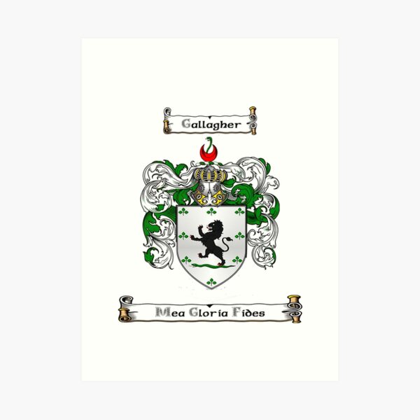 "Gallagher Family Crest and Motto" Art Print for Sale by Hibernia29 ...