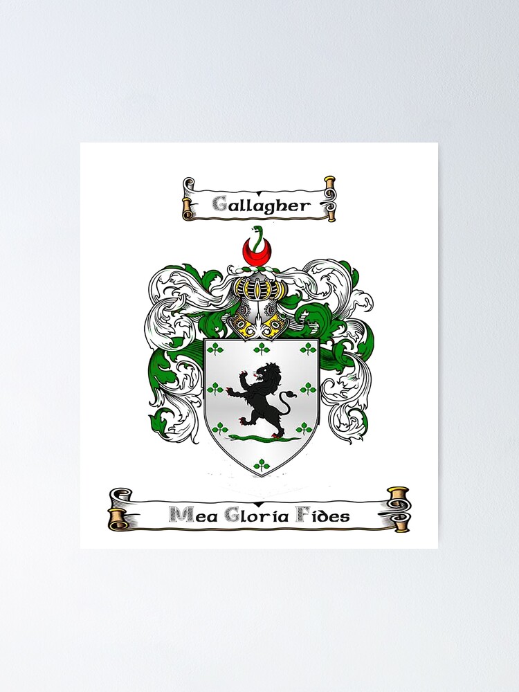 "Gallagher Family Crest and Motto" Poster for Sale by Hibernia29 ...