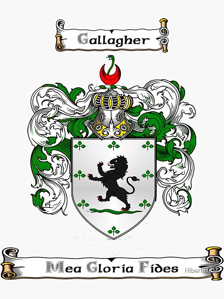 "Gallagher Family Crest and Motto" Sticker for Sale by Hibernia29 ...