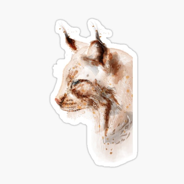 "Watercolor lynx beautiful wildlife face" Sticker for Sale by ...