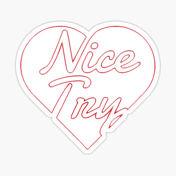 Nice Try Stickers | Redbubble