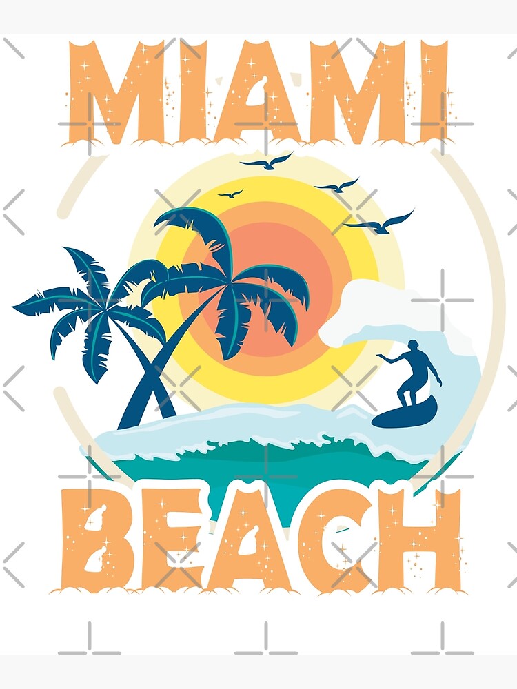 "Retro Cool Miami Beach Souvenir Gift Florida Vacation Design design ...